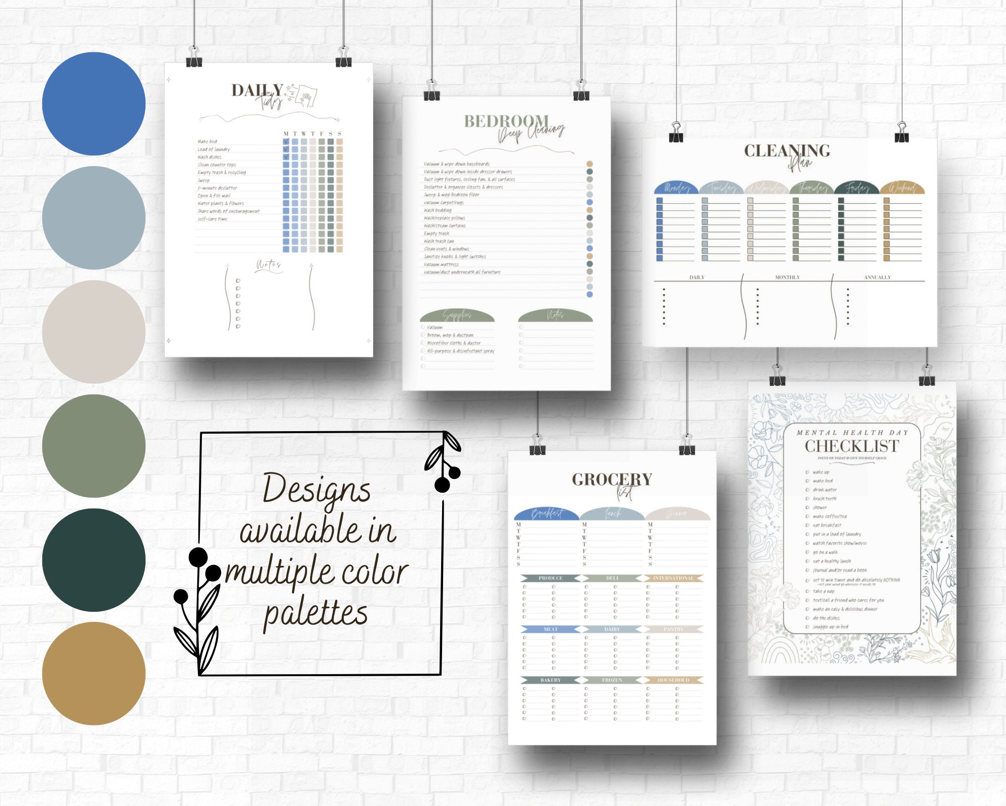 Mental Health Day Checklist Blue Printable Self Care to Do List ADHD ...