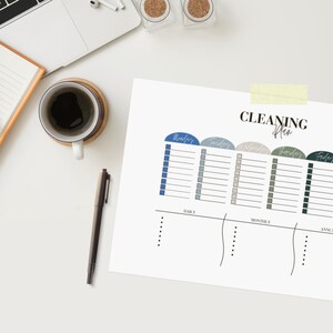 Cleaning Plan Green Weekly Cleaning Schedule Printable Household Chore ...