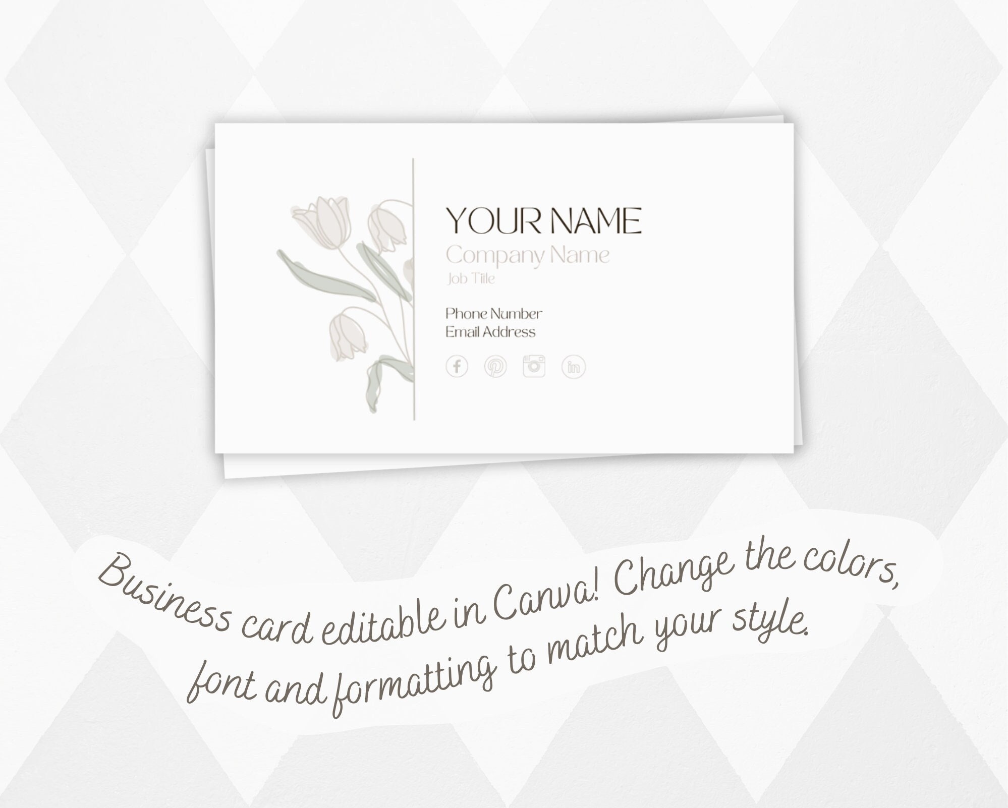Neutral Business Card Template Printable Personal Card - Etsy