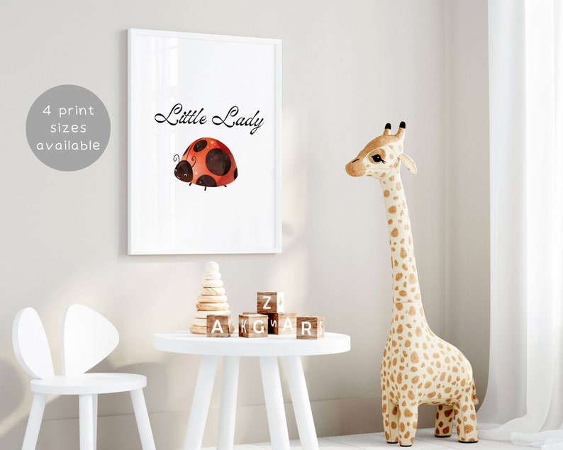 Ladybug Nursery Prints, Cute Flying Insect Poster, Digital Download ...