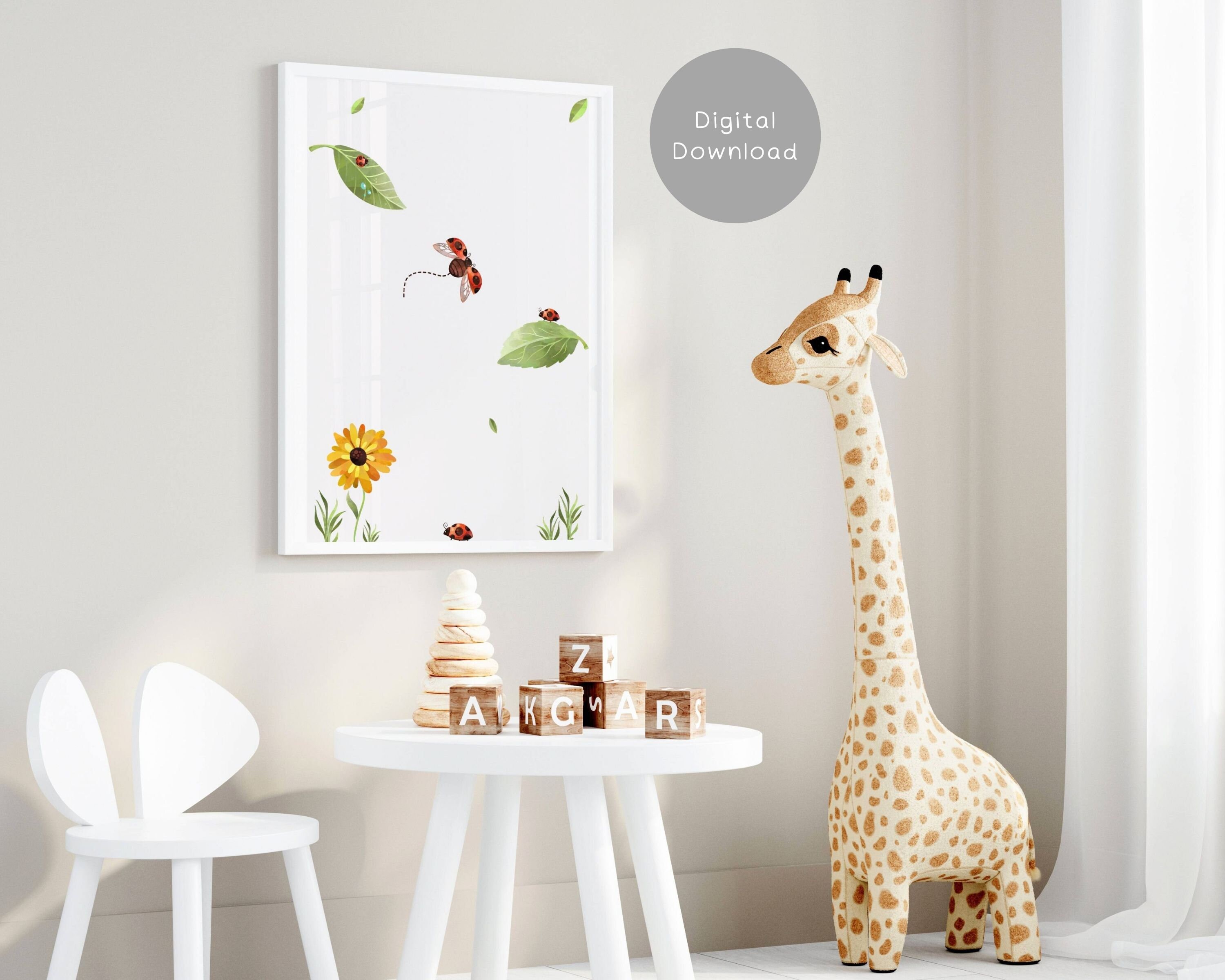 Ladybug Nursery Prints, Setof3 Bugs Insect Poster, Digital Download ...