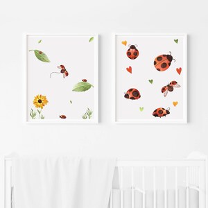 Ladybug Nursery Prints, Setof3 Bugs Insect Poster, Digital Download ...