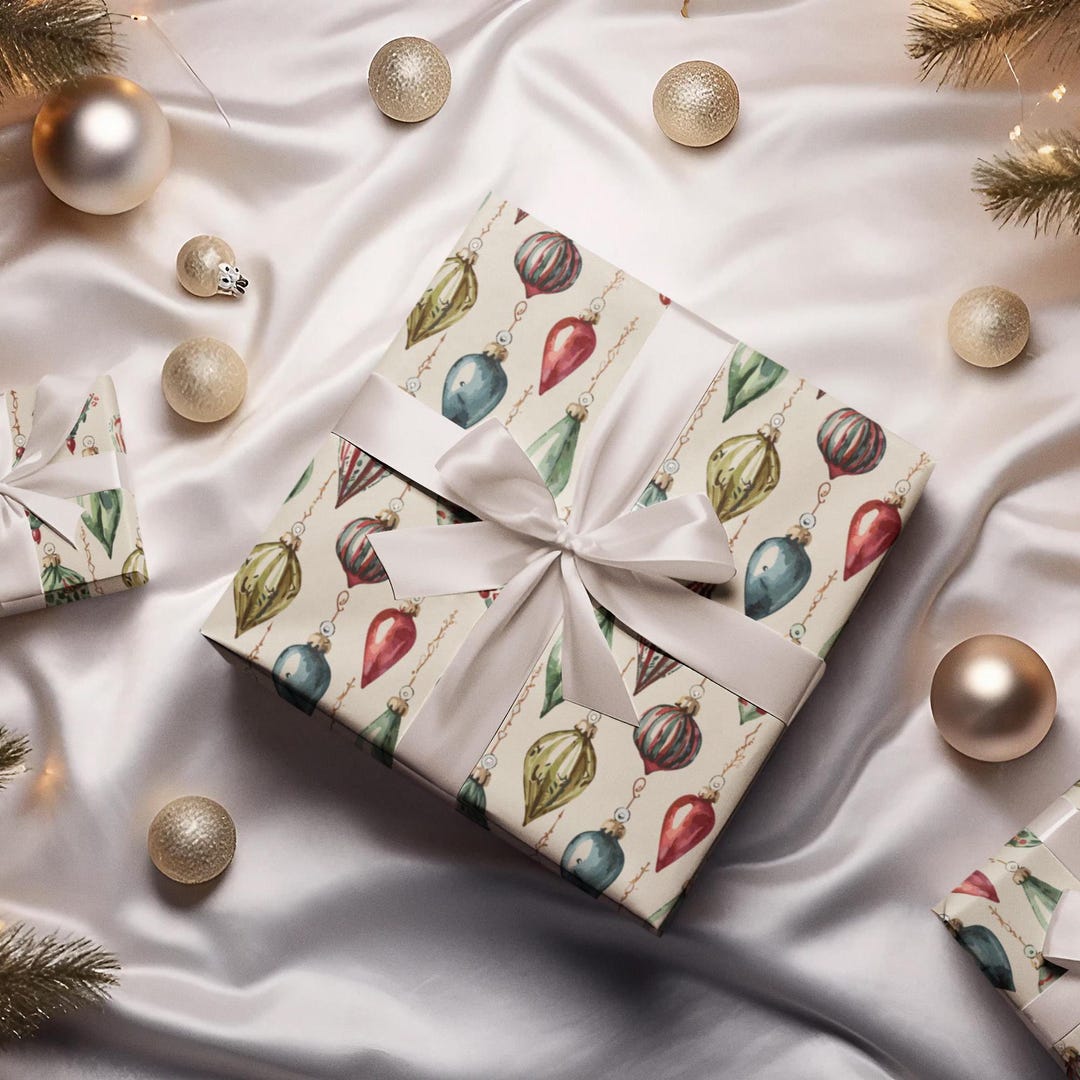 Wrapping Paper Roll | 1950s Gift Wrap | Holiday Fun Pattern | Retro Mid ...