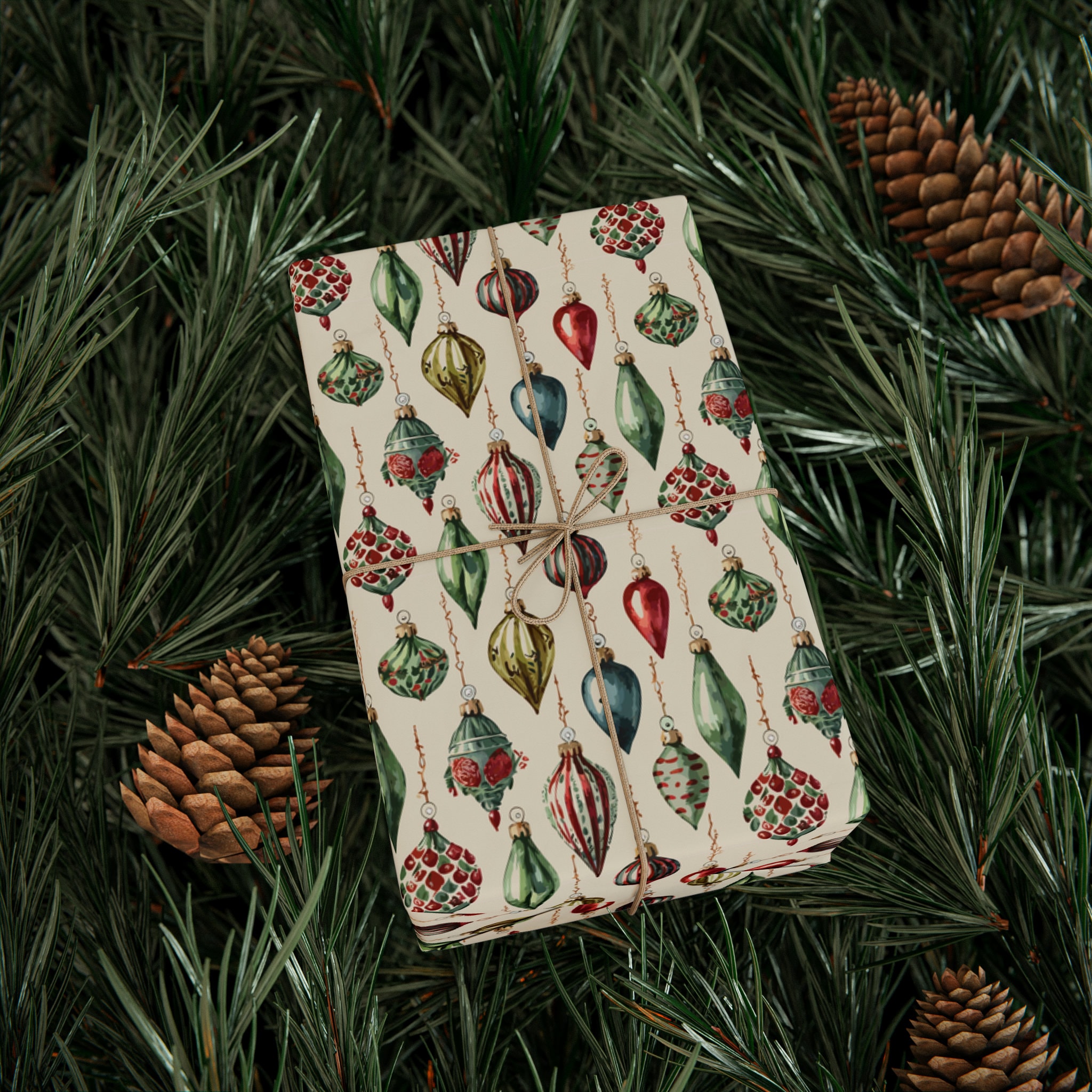 Wrapping Paper Roll Christmas Gift Wrap Christmas Ornament Pattern Cute ...