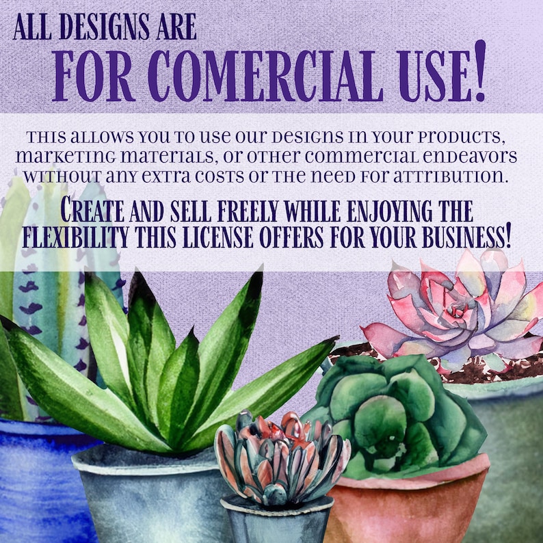 Watercolor Succulent & Cactus Clip Art Pack | House Plant Illustration ...