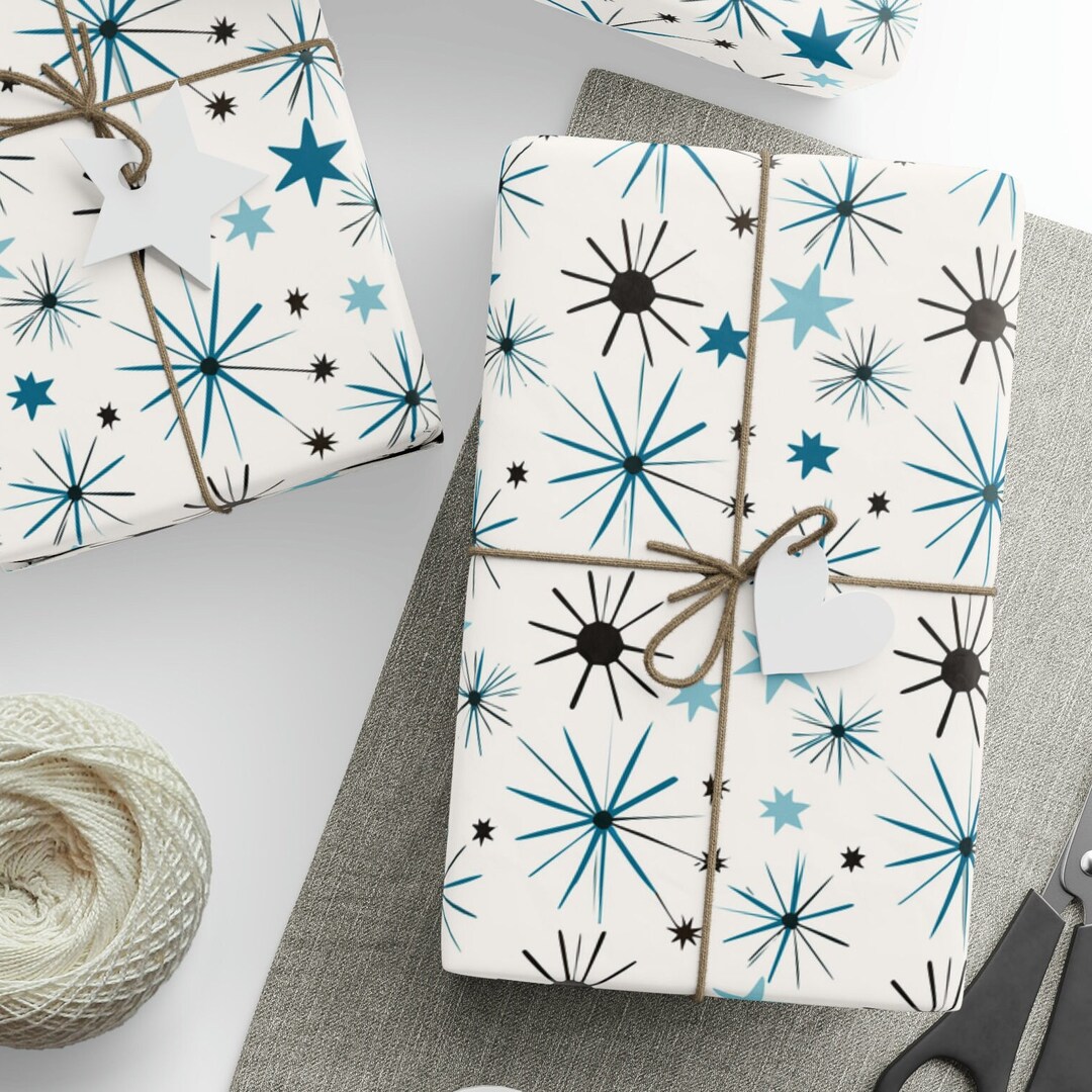 Elegant Wrapping Paper Roll Abstract Art Christmas Retro 1950s Mid ...