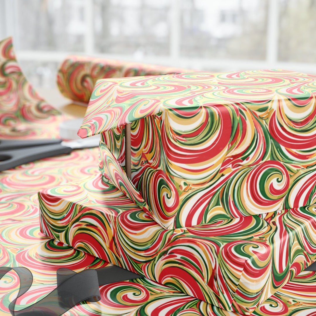 Elegant Wrapping Paper Roll Abstract Art Christmas Retro 1950s Mid ...