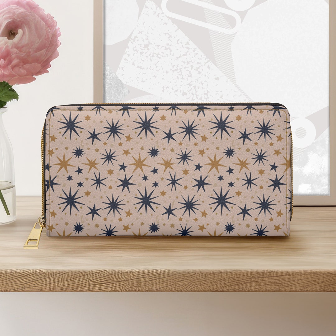 Zipper Wallet Stars Design | Cruelty-free Faux Leather | Cute Wallet ...