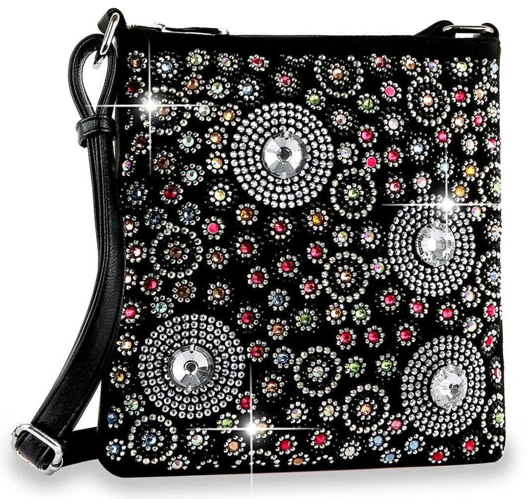 NEW - Stunning & Colorful Rhinestone Crossbody Sling Bag – Circle ...