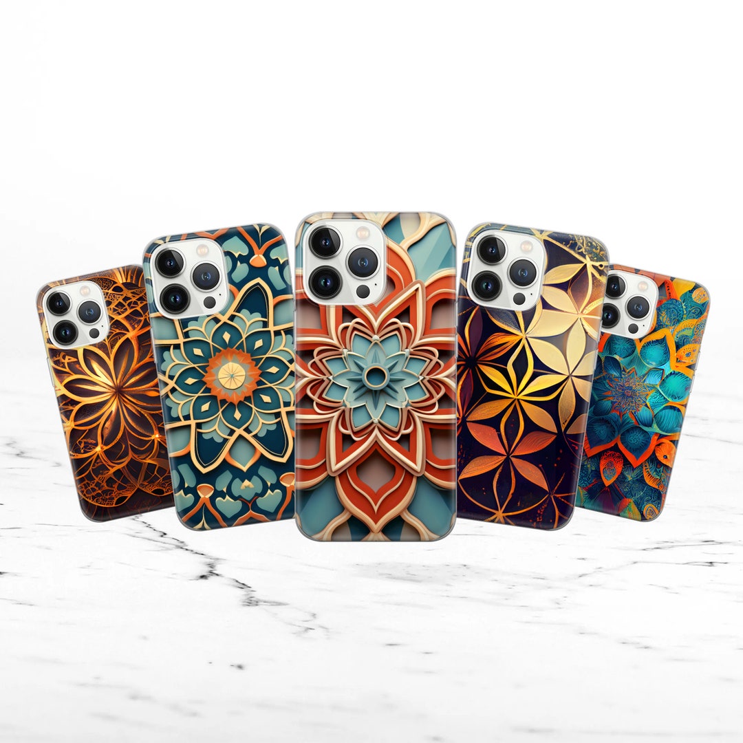 Flower of Life Phone Case Symbols Mandala Cover Fit for iPhone 15 Pro ...