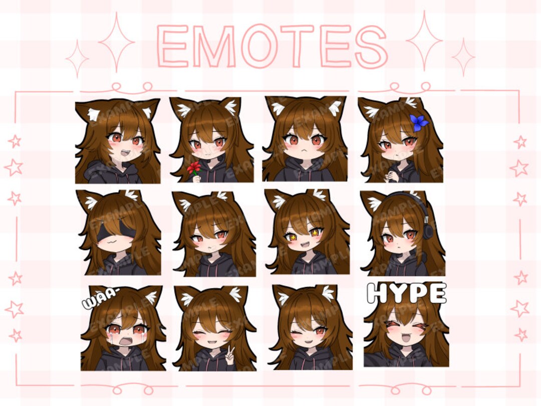 Buy Brown Cat Girl Emote 12 / Twitch Emotes / Discord Emotes / Twitch ...