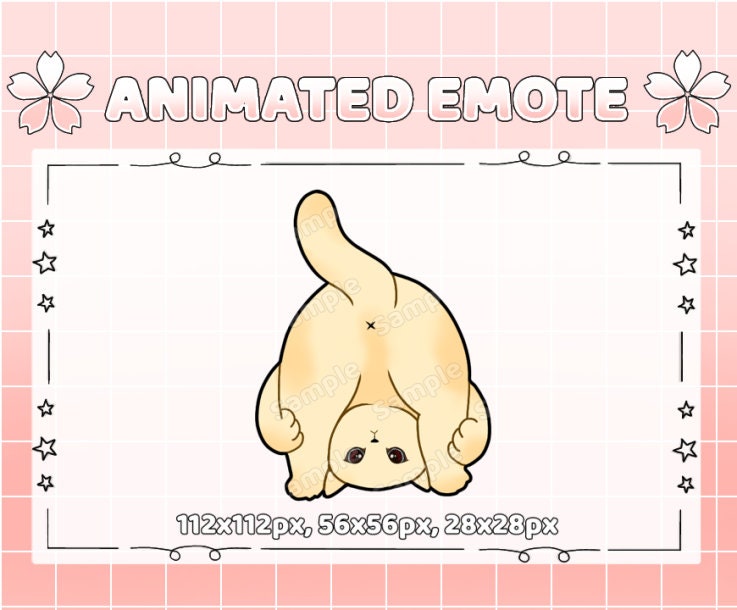 Cat Wagging Tail Animation Emote Twitch Discord Youtube Streaming Cute Kawaii Chibi Cats Emoji