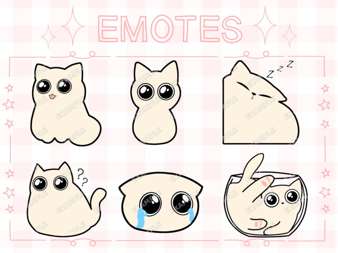 Baige Kitty Cat Emotes 6 Twitch Discord Youtube Streaming Cute Kawaii ...