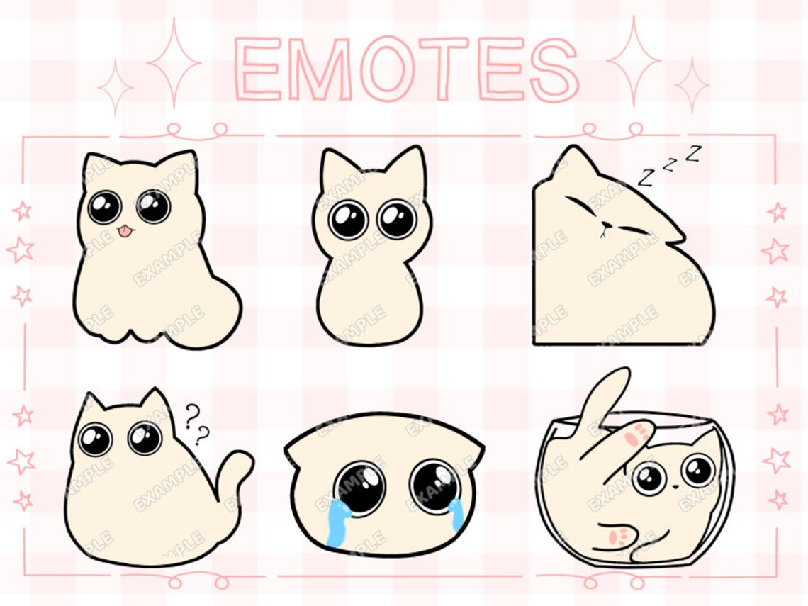 Baige Kitty Cat Emotes 6 Twitch Discord Youtube Streaming Cute Kawaii ...