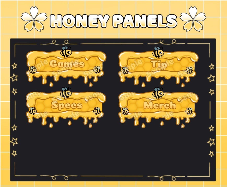 28 Honey Comb / Bee Twitch Panels Twitch Panel Cute Custom Twitch Panel ...
