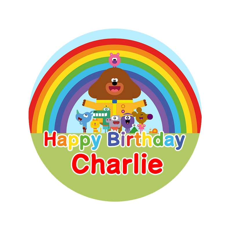 Hey Duggee Personalised Happy Birthday Party Bag Stickers 3x Different ...