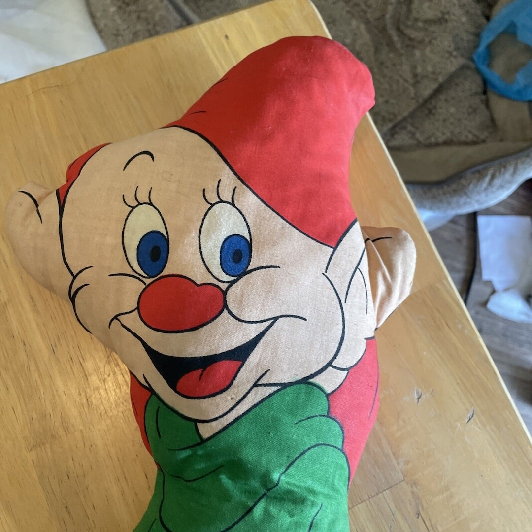 Vintage Walt Disney Snow Whites Dwarf Dopey Pillow 1970s - Etsy