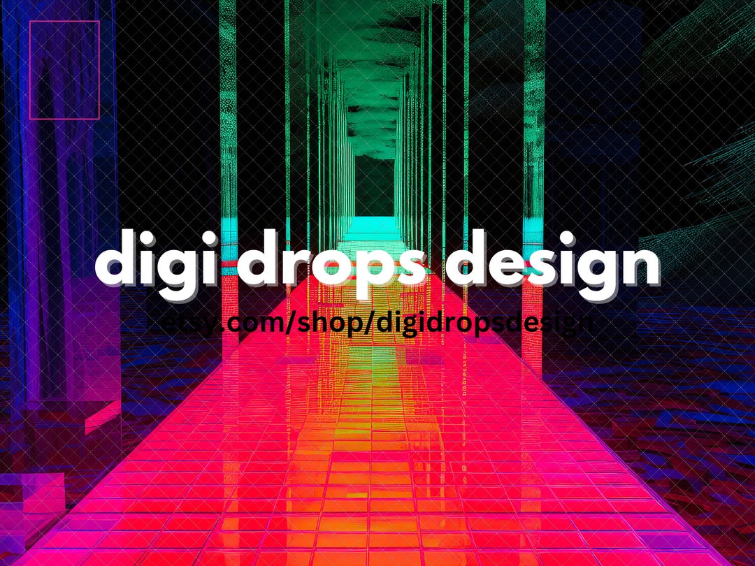 Neon Walkway Digital Backdrop | Composite Digital Background ...