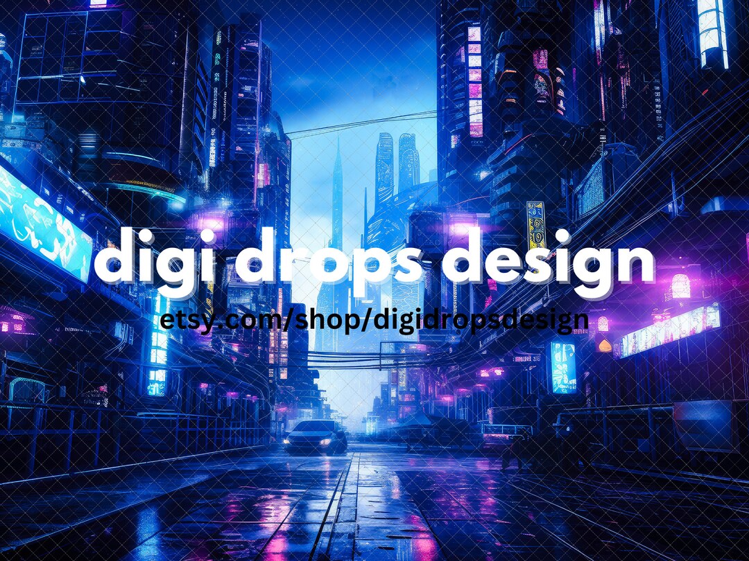Cyberpunk City Digital Backdrop | Composite Digital Background | Sci-fi ...