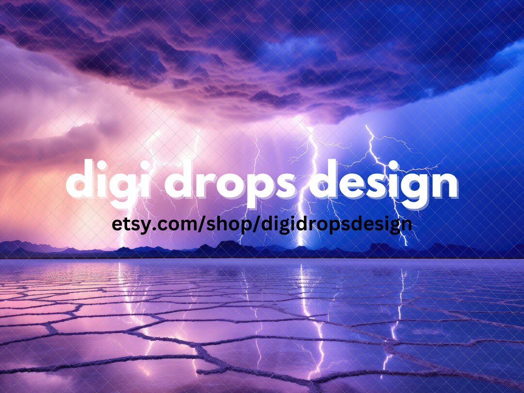 Salt Flats Lightning Storm Digital Backdrop | Composite Digital ...