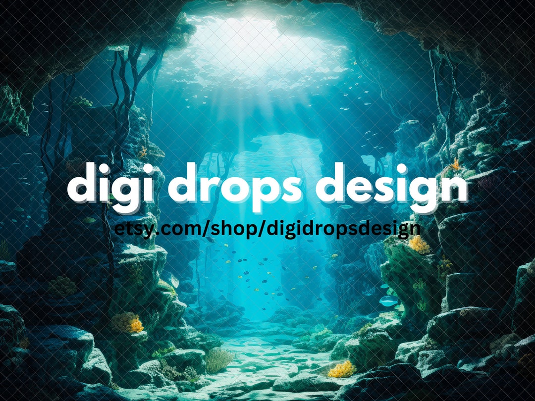 Under the Sea Ocean Caverns Backdrop | Composite Digital Background - Etsy