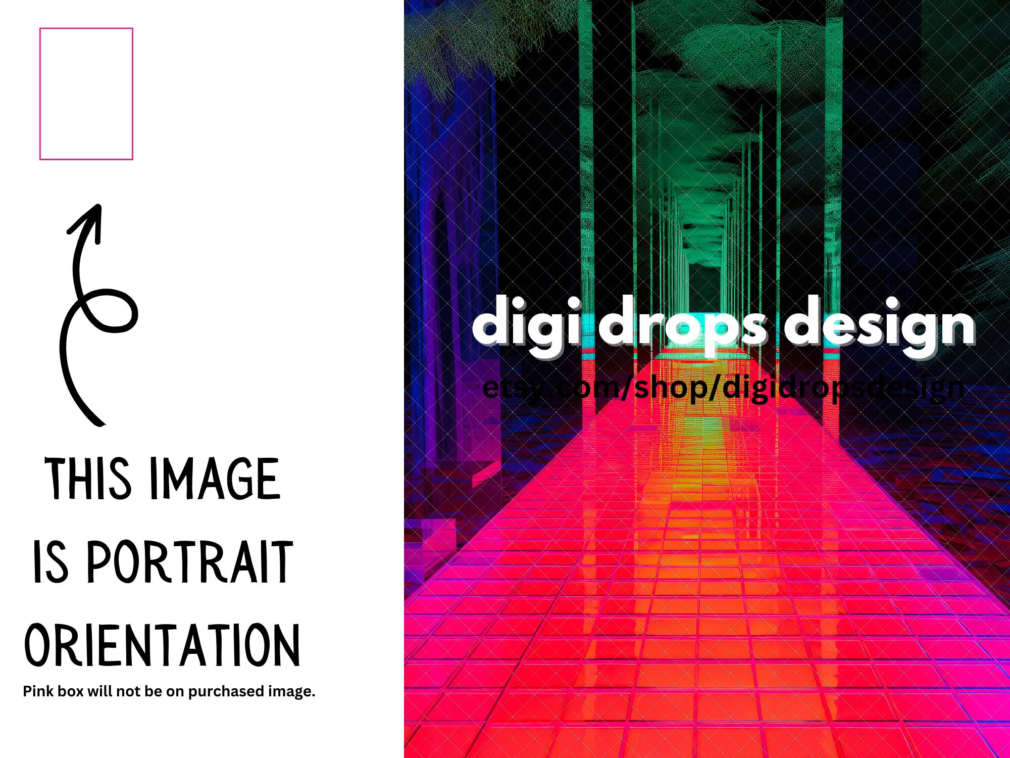 Neon Walkway Digital Backdrop | Composite Digital Background ...