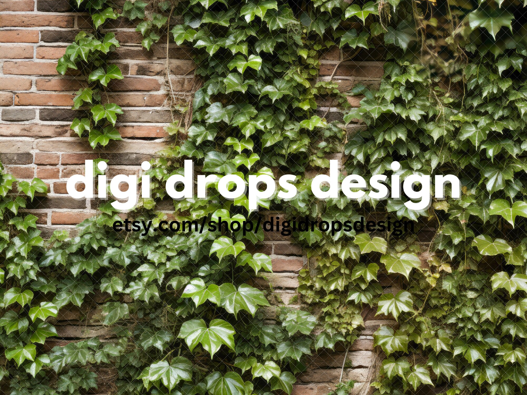 Ivy Brick Wall Digital Backdrop | Composite Digital Background | Garden ...