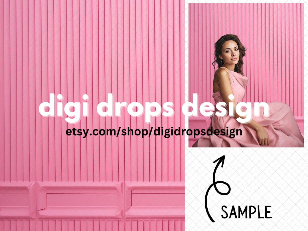 Pink Panel Wall Digital Backdrop | Composite Digital Background - Etsy