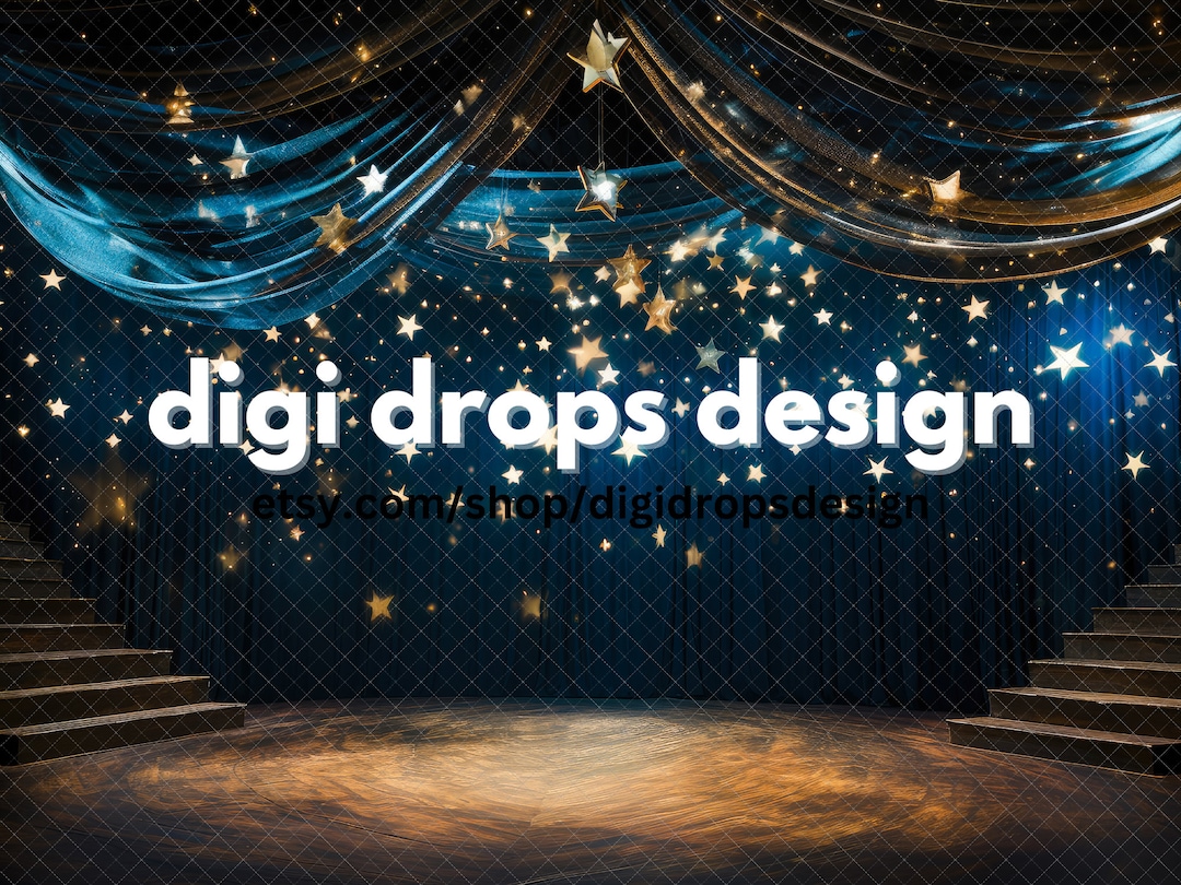 Starry Stage Digital Backdrop | Composite Digital Background - Etsy