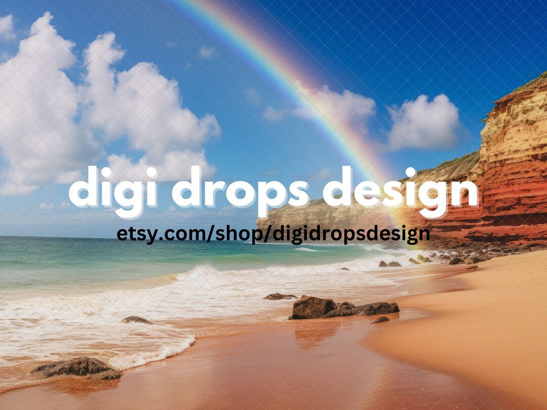 Rainbow at the Beach Digital Backdrop | Composite Digital Background ...
