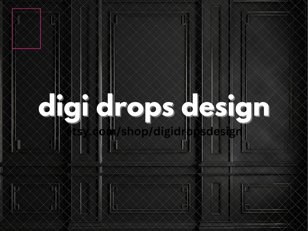 Black Panel Walls With Dark Wood Floor Room Digital Backdrop ...