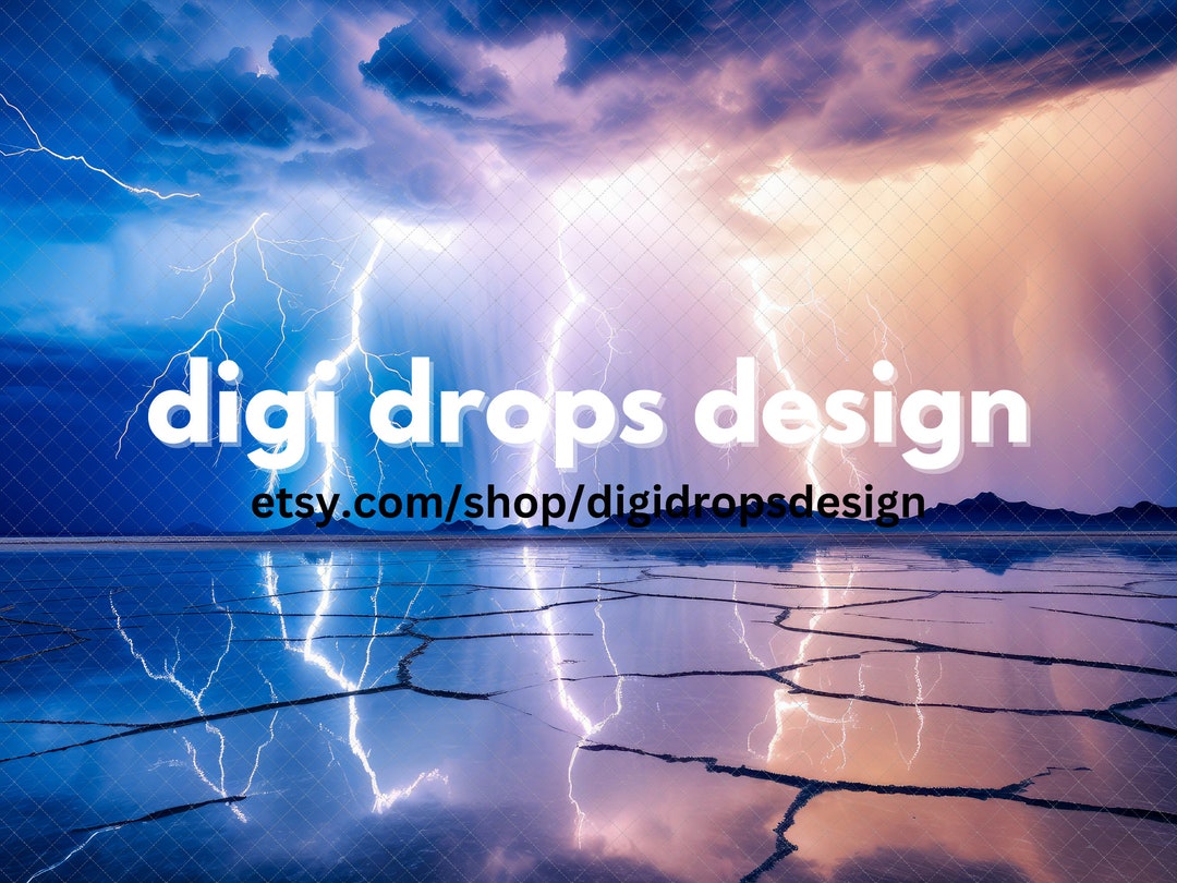 Salt Flats Lightning Storm Digital Backdrop | Composite Digital ...