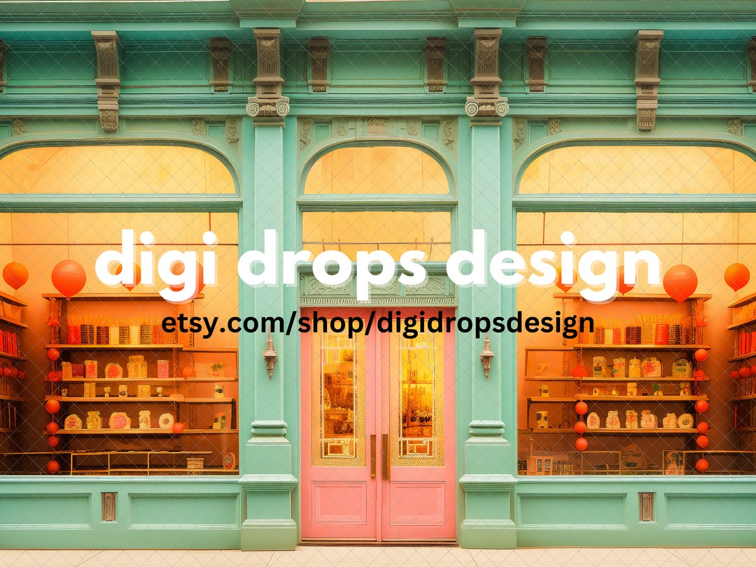 Downtown Boutique Shop Front Digital Backdrop | Composite Digital ...