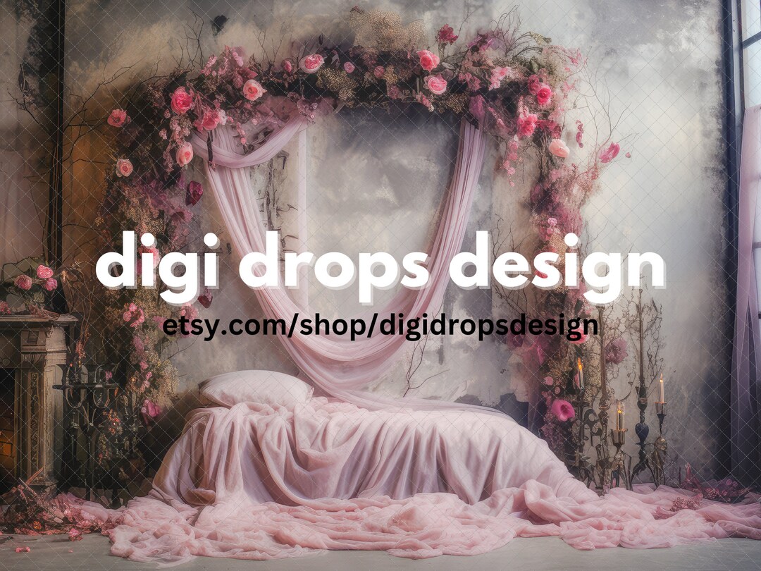 Pink Tulle Seat Wedding Bridal Valentine Digital Backdrop | Composite ...