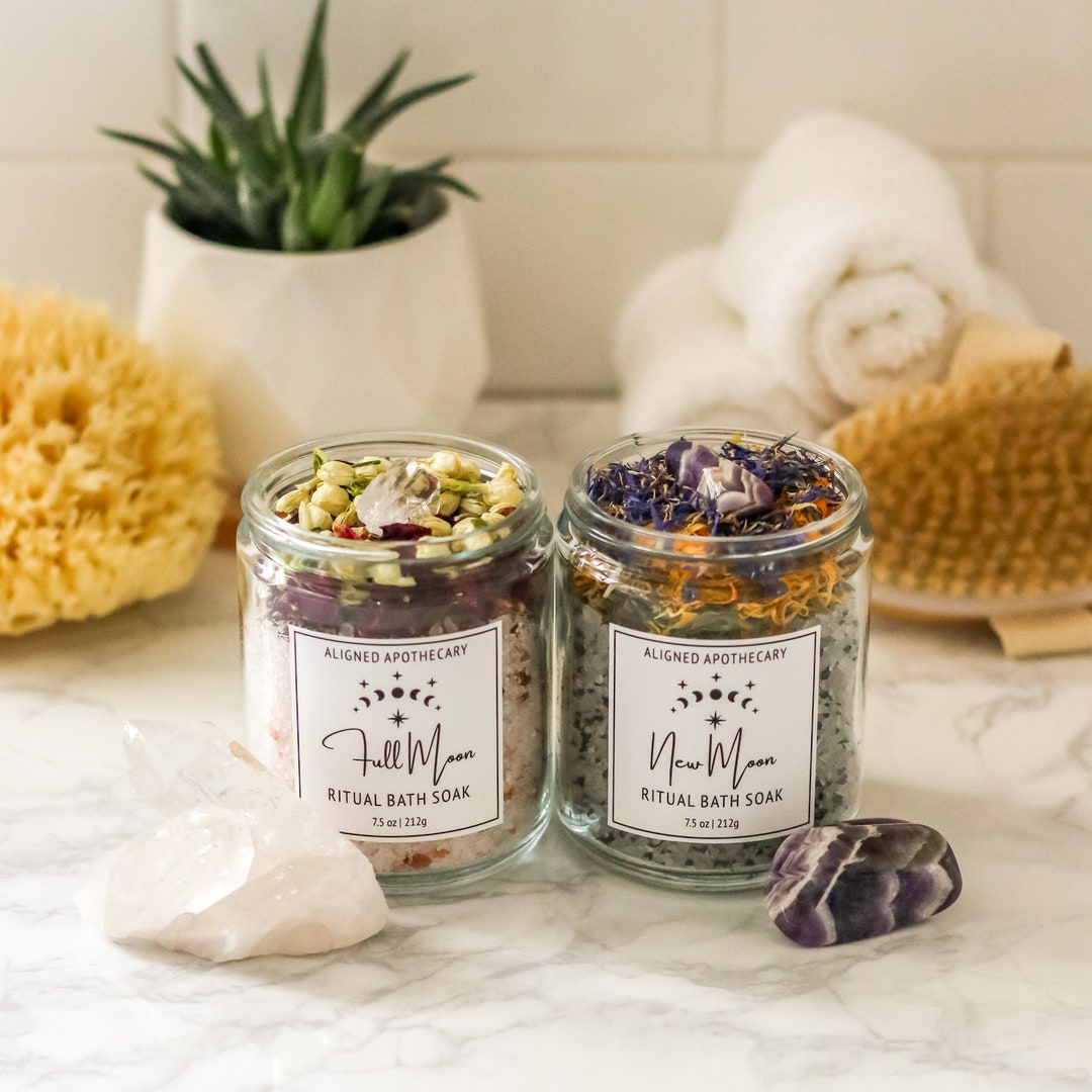 Full Moon & New Moon Bath Salts - Ritual Bath Soak - Crystal Moon ...
