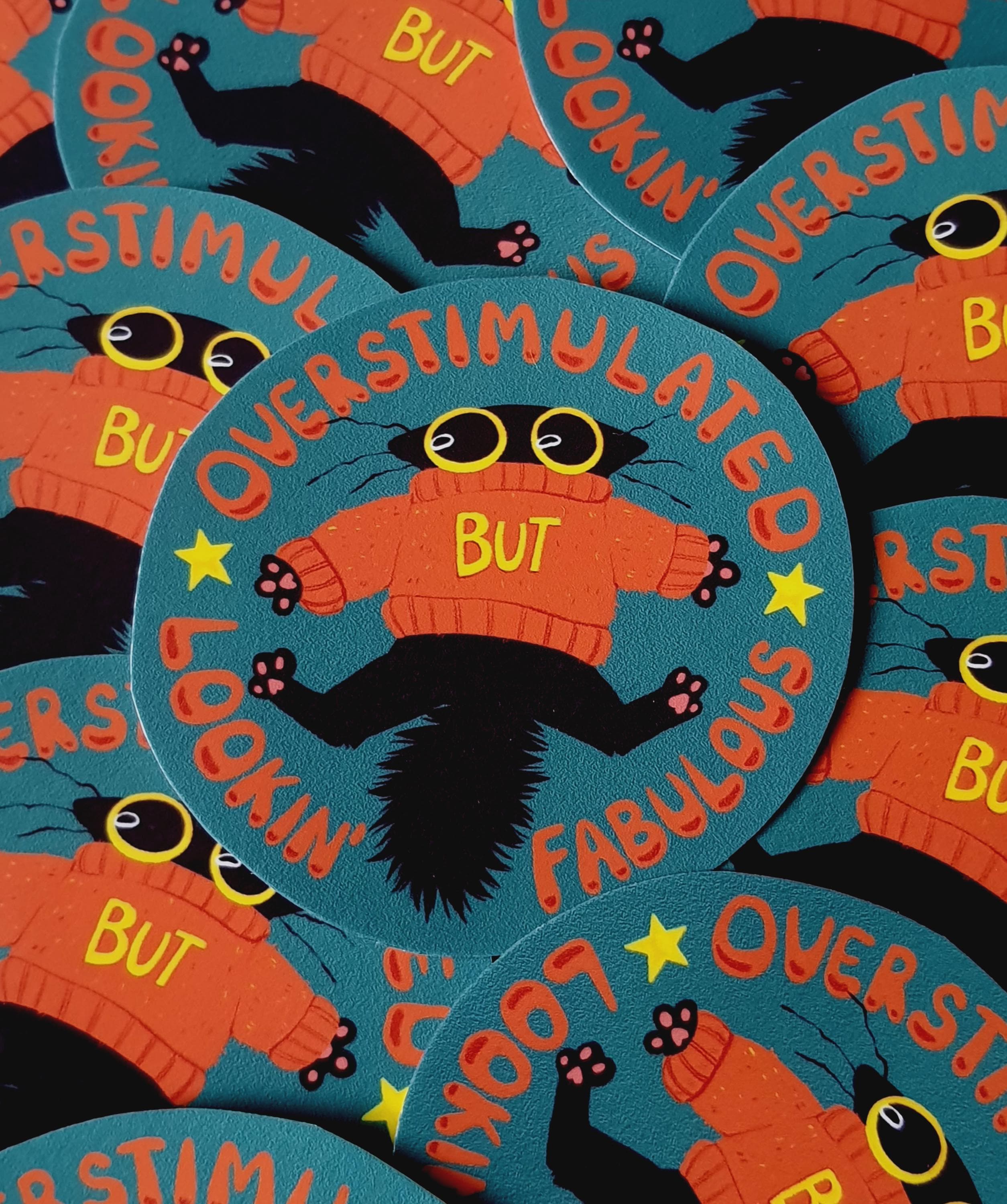 Overstimulated Glossy Vinyl Sticker | Neurodivergent/ ADHD/ Autism ...