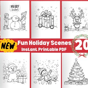 NEW Christmas Coloring Pages for Kids 20 Fun Holiday-themed Printable ...