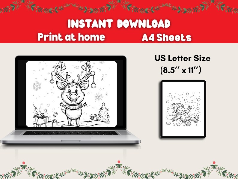 NEW Christmas Coloring Pages for Kids 20 Fun Holiday-themed Printable ...