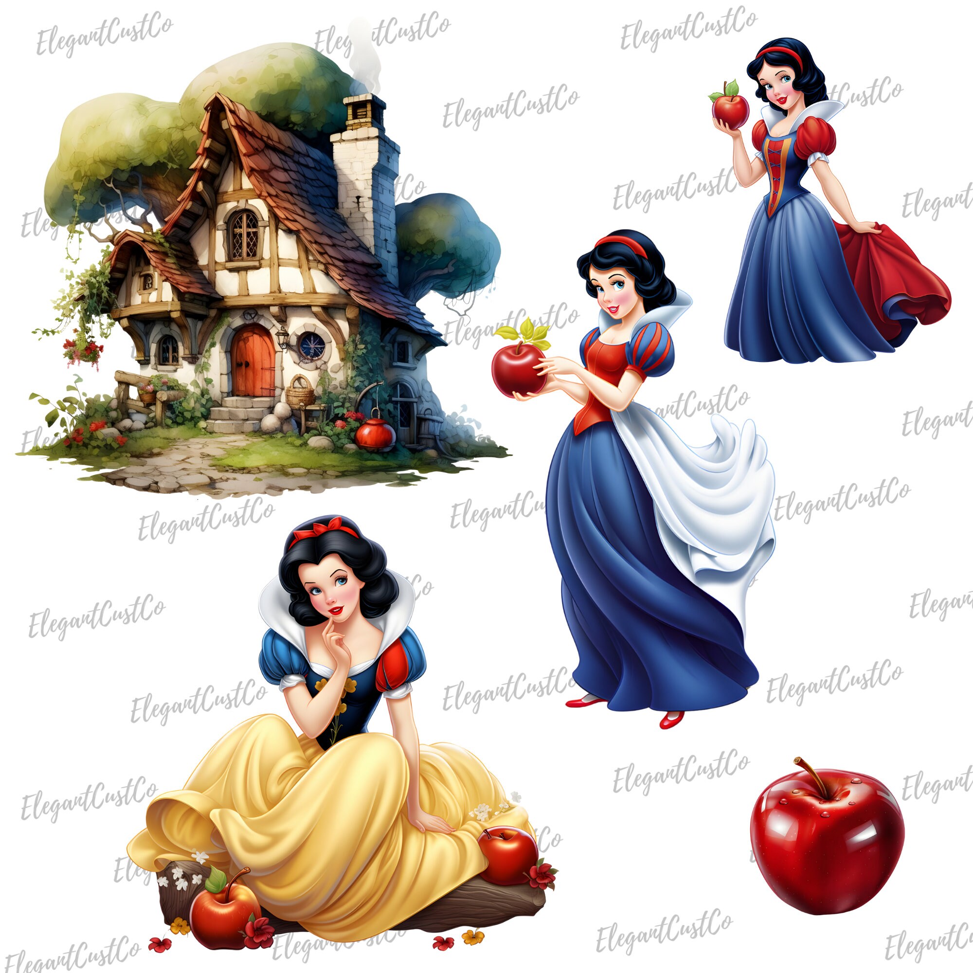 Snow White Clipart Snow White Svg Bundle Snow White Birthday - Etsy New ...