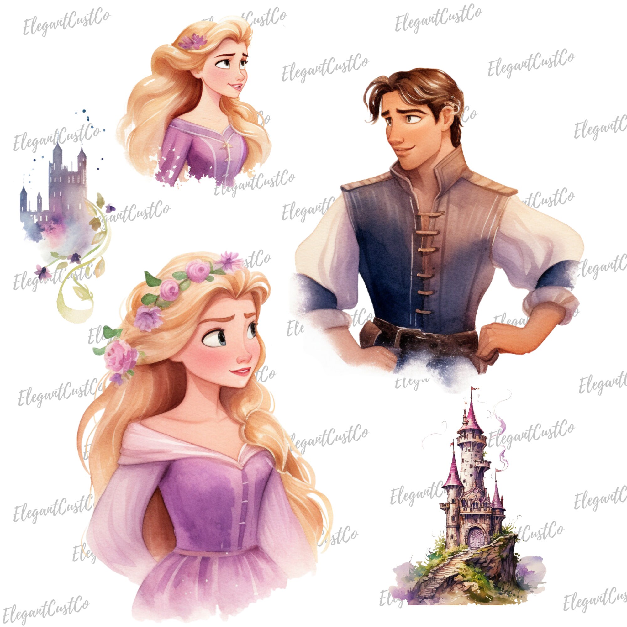 Rapunzel Clipart Bundle Tangled Clipart png Tangled Rapunzel - Etsy México