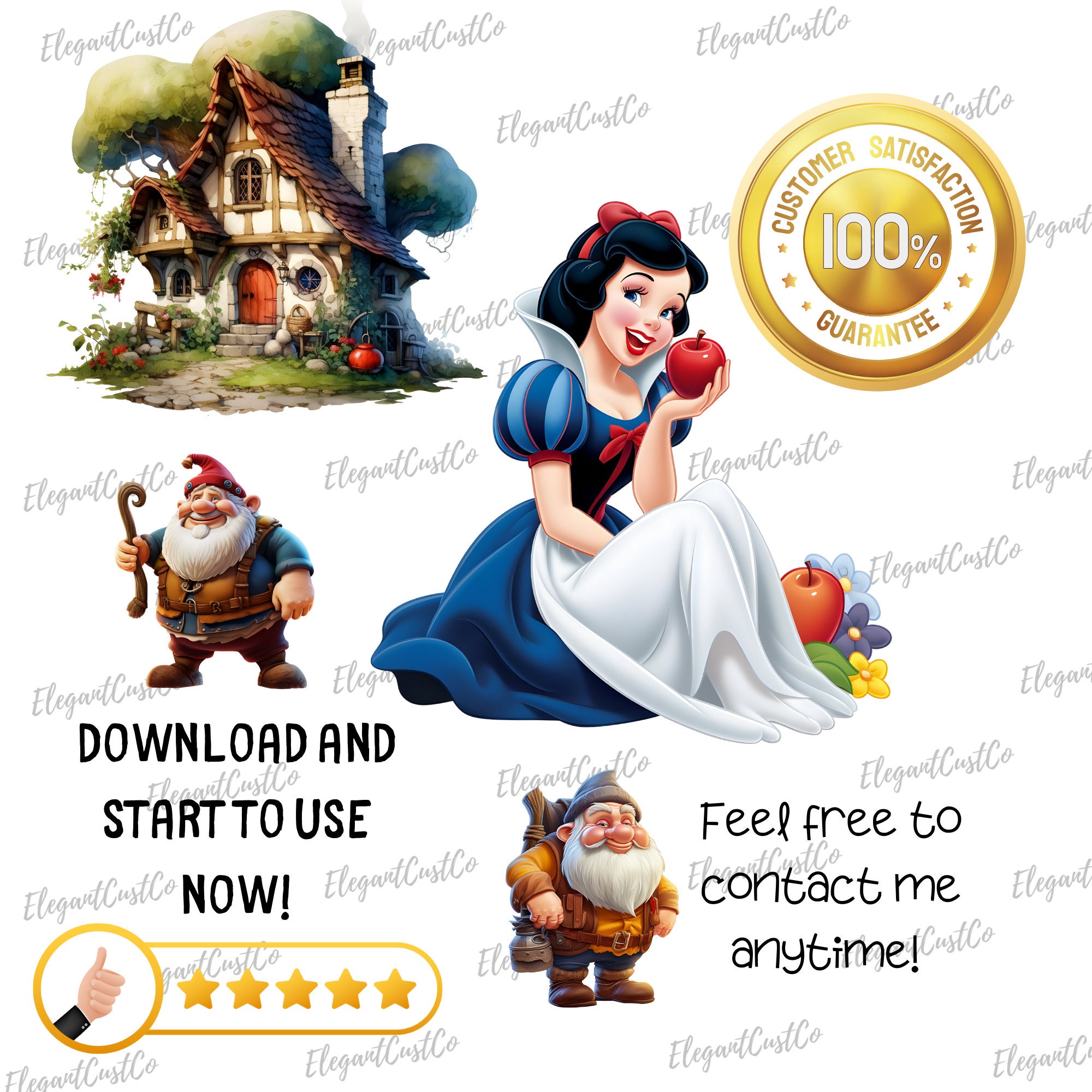 Snow White Clipart Snow White Svg Bundle Snow White Birthday - Etsy New ...