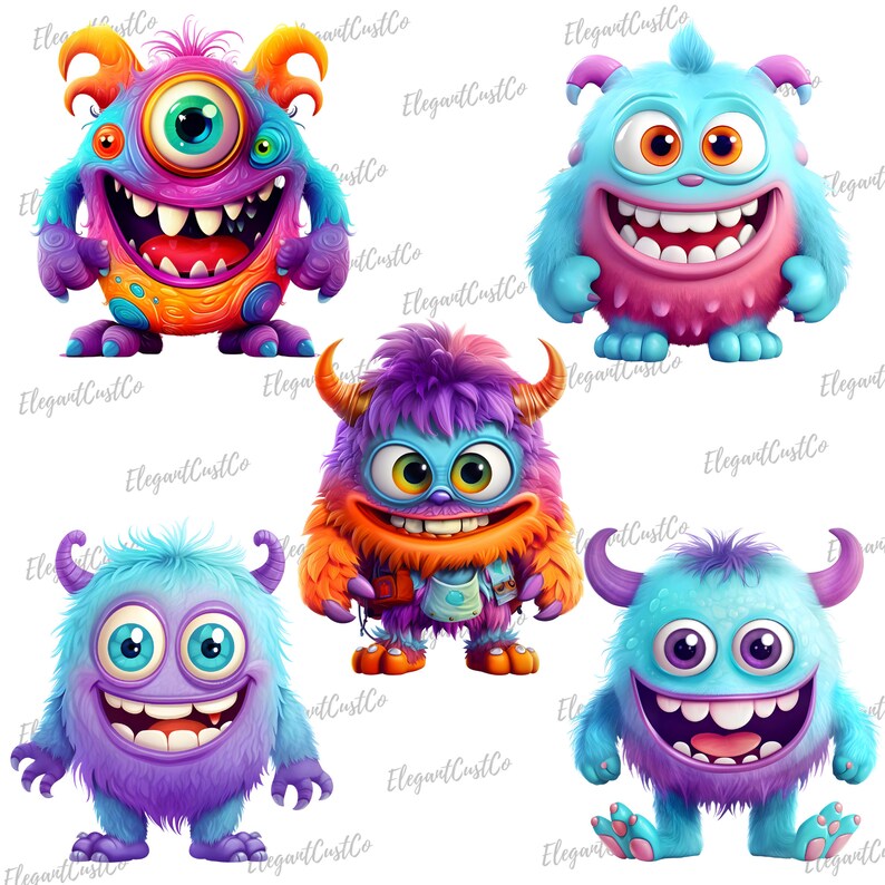 Cute Colorful Monster SVG Bundle Funny Monster Clipart Svg - Etsy