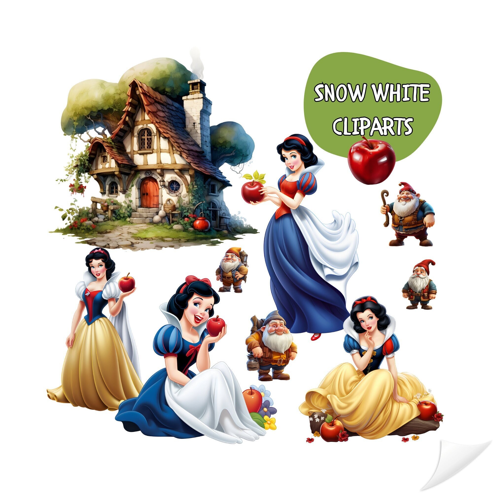 Snow White Clipart Snow White Svg Bundle Snow White Birthday - Etsy New ...