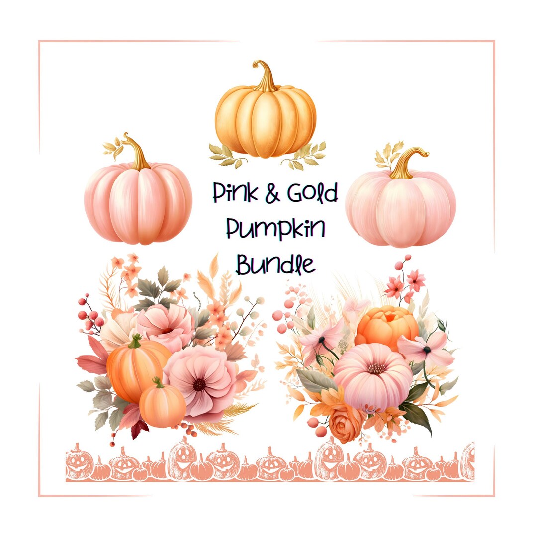 Pink Pumpkin Clipart Pink Halloween SVG Cute Pumpkins Floral - Etsy Canada