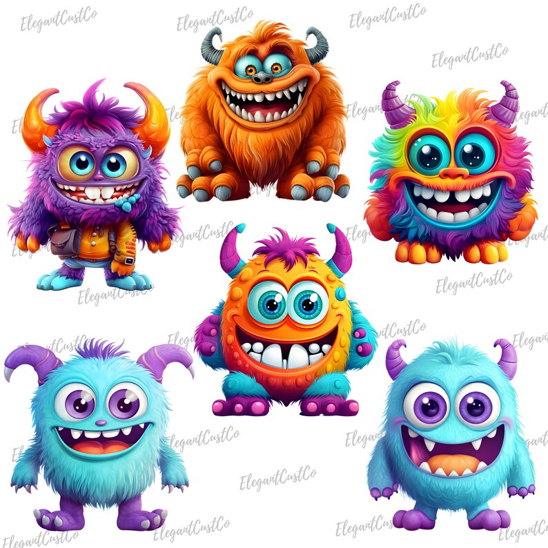 Cute Colorful Monster SVG Bundle Funny Monster Clipart Svg - Etsy