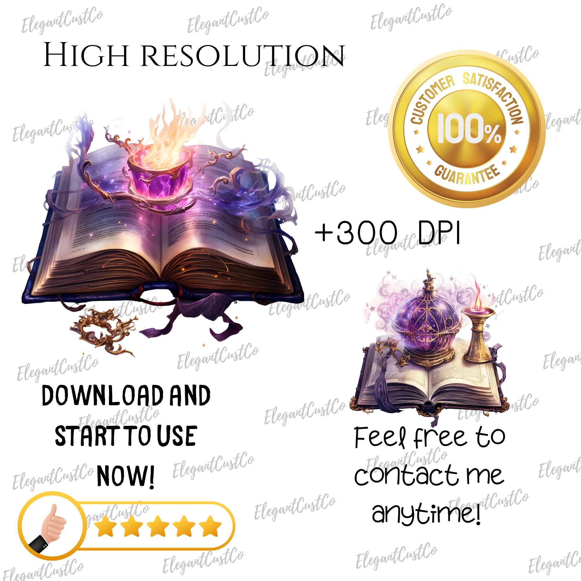 Enchanting Spell Books Watercolor Clipart SVG Bundle Witch - Etsy