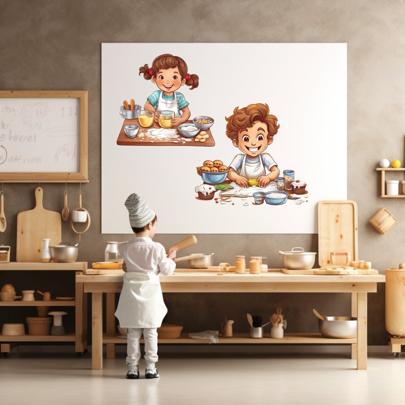 Kids Cooking Clipart SVG Bundle Cute Little Chef Clipart Png - Etsy