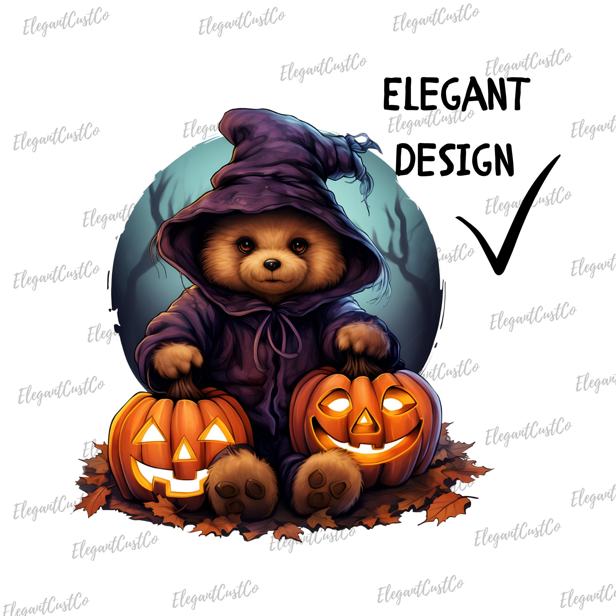 Spooky Halloween Teddy Bear Clipart Halloween Bear Decor - Etsy