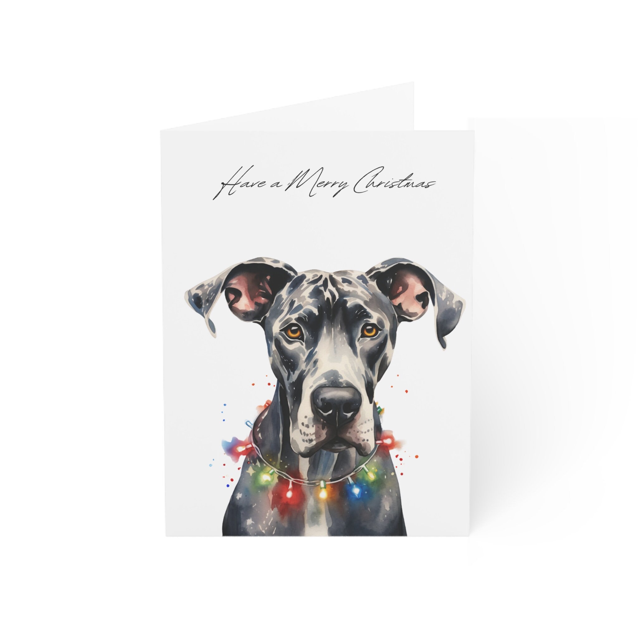 Great Dane Dog Christmas Cards 10 Pack Matte Finish Blank Inside Dog ...