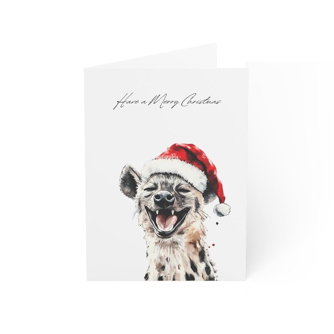 Spotted Hyena Christmas Cards- 10 Pack- Matte Finish- Blank Inside ...